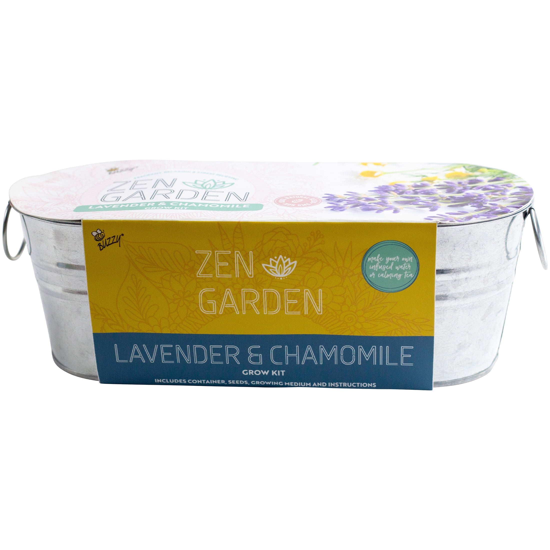 Buzzy Zen Garden Windowsill Grow Kit with Lavender and Chamomile Herbs ...