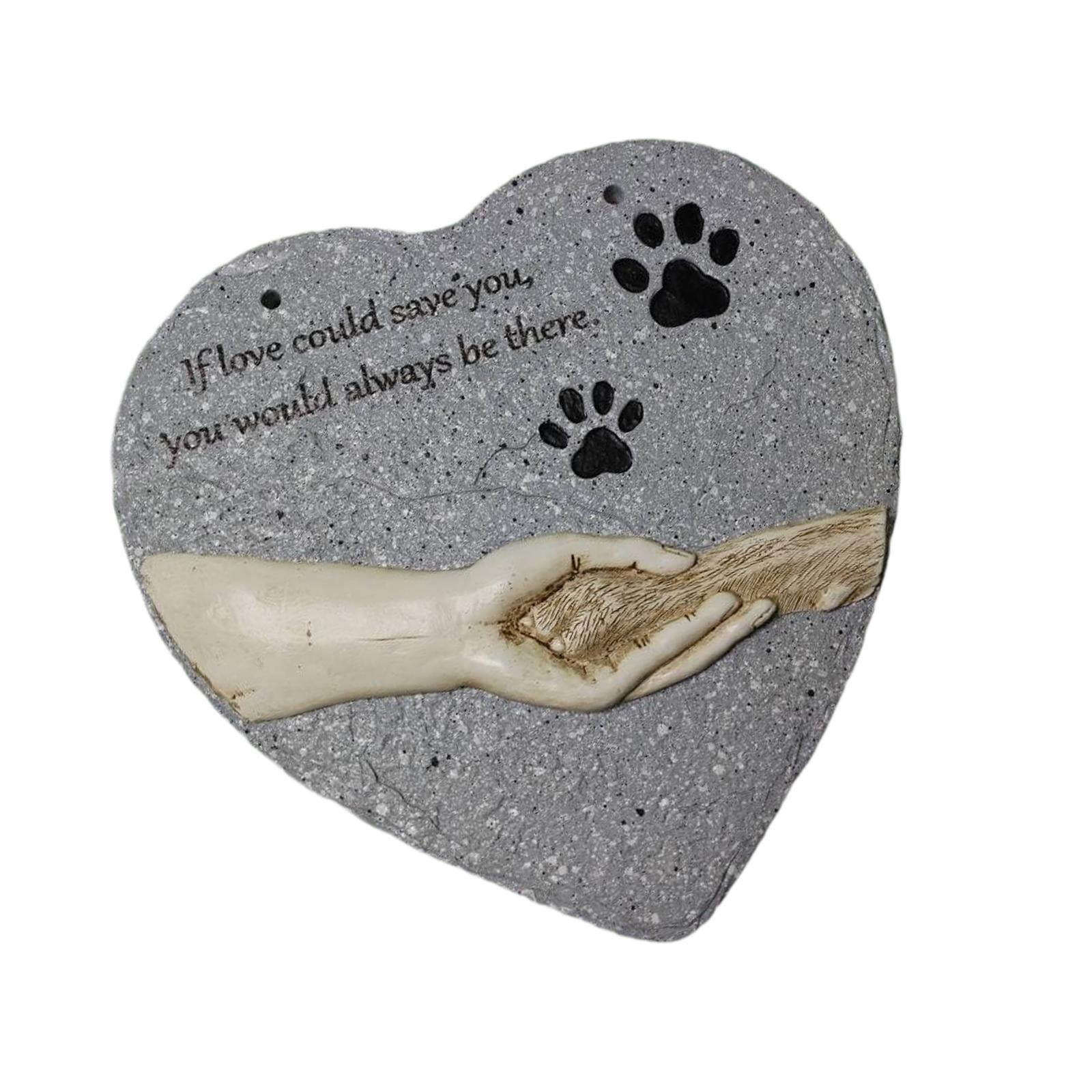 Bvdfgk Memorial Stone Pet Memorial Headstone Weatherproof Ornament Paw ...