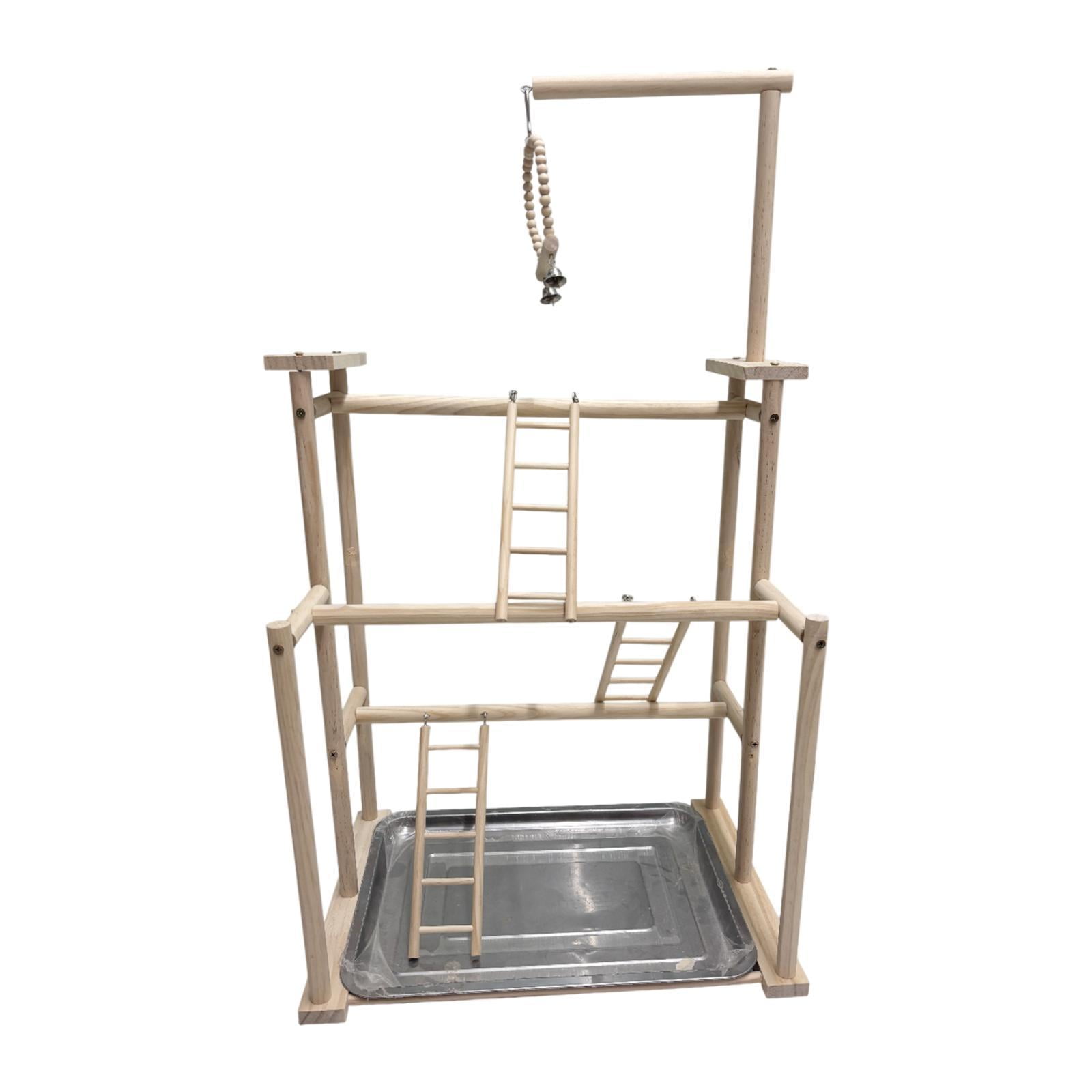 Bvdfgk Parrot Bird Playground Wood Perch Gym Playpen Activity Center ...
