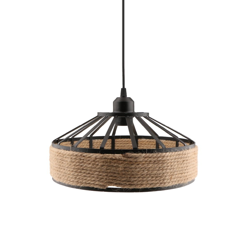 Bvdfgk Vintage Manila Rope Twining Pendant Lampshade Frame Ceiling Loft ...