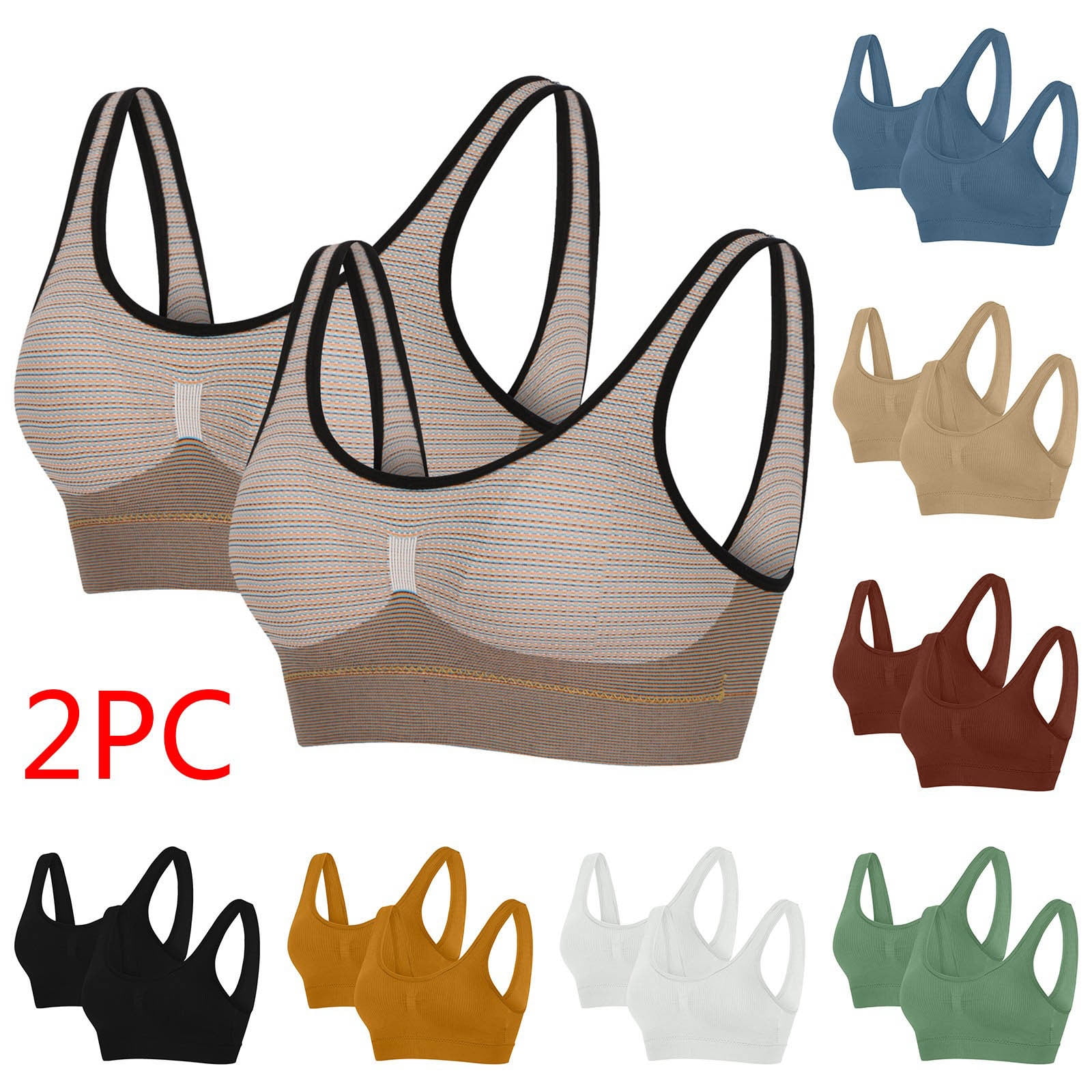 Bvxeep 2PC Women's Wireless U Back-beautifying Side Breast Support ...