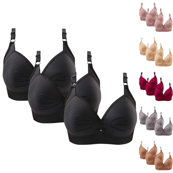 Bvxeep 3PC Women's Wireless Push-up Everyday Bra - Walmart.com