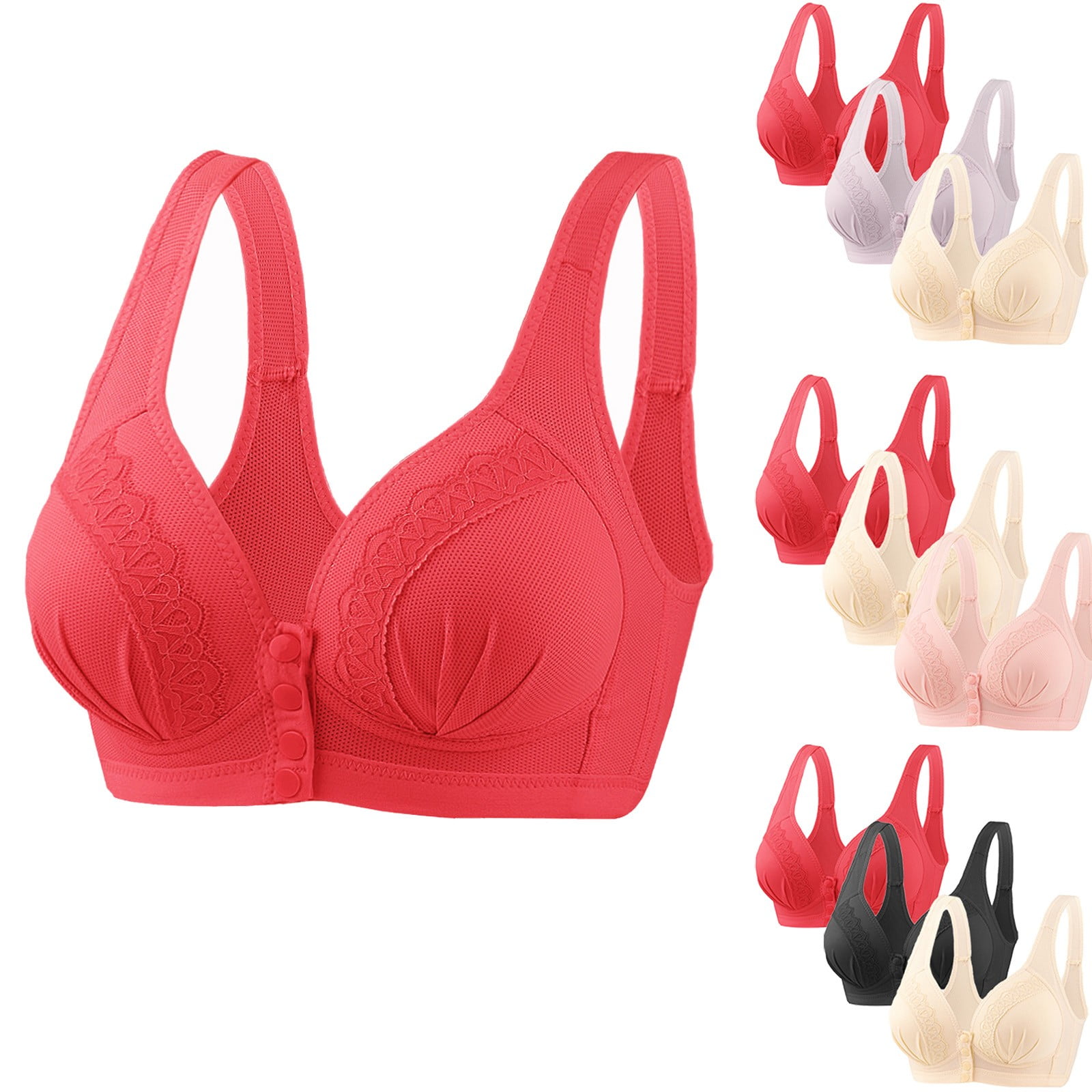 Bvxeep 3PC Women's Wireless Push-up Nursing Bra Lightweight Tank Top ...