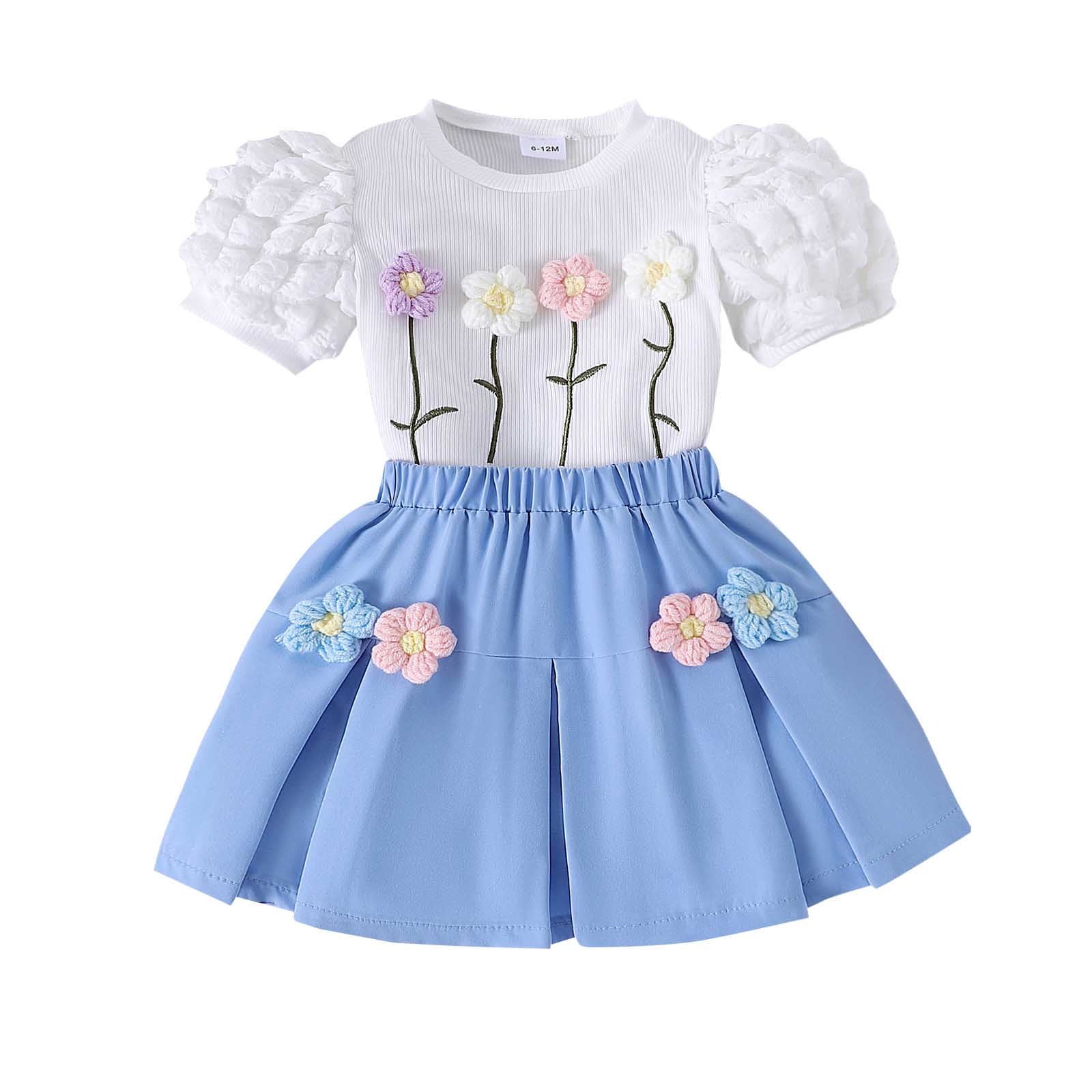 Bvxeep Baby Girl Outfits, 1-4 Years Girls' Fashion Sleeve Three ...