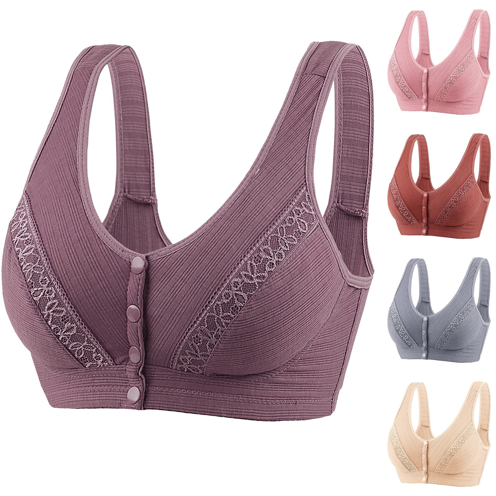 Bvxeep Women's Wirefree Push-Up Maternity Opening Bra Thin Style ...