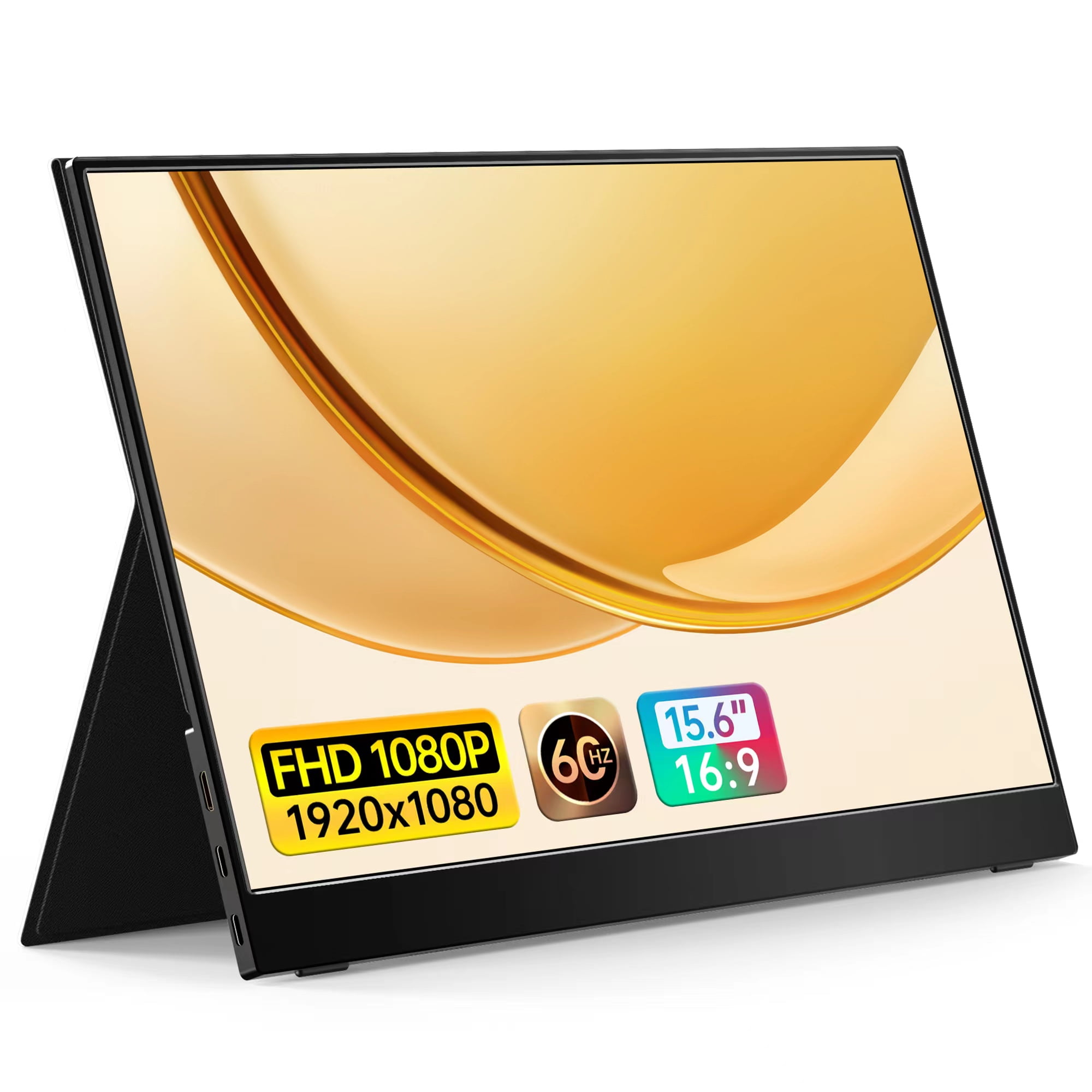 Bwanaz Portable Monitor 15.6'' FHD 1080P, USB-C HDMI IPS Display w ...