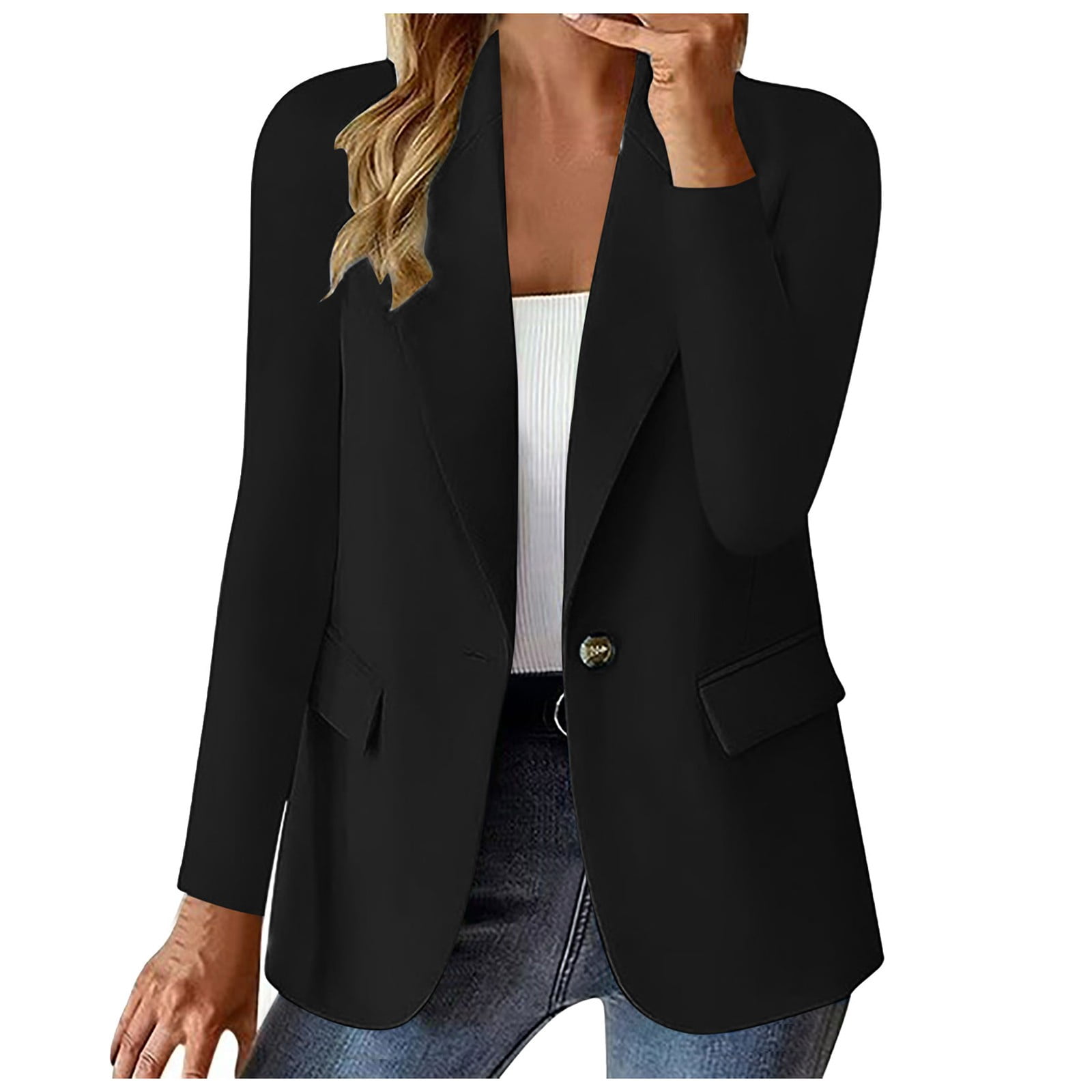 Bwdbhd Fall Blazers for Women 2024 Lapel Blazer for Women's Denim ...