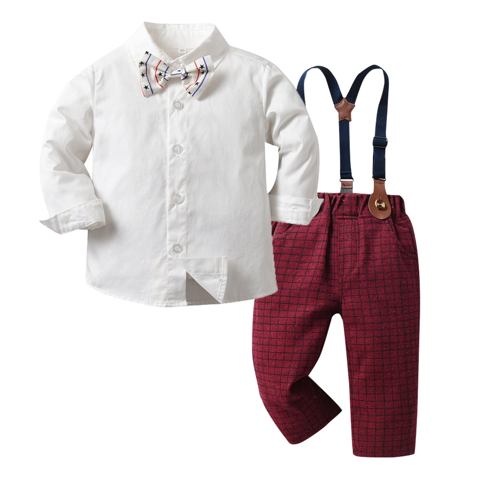 Bwdbhd Suit Baby Boy Outfits Toddler Boys Suit with Suspender Baby ...