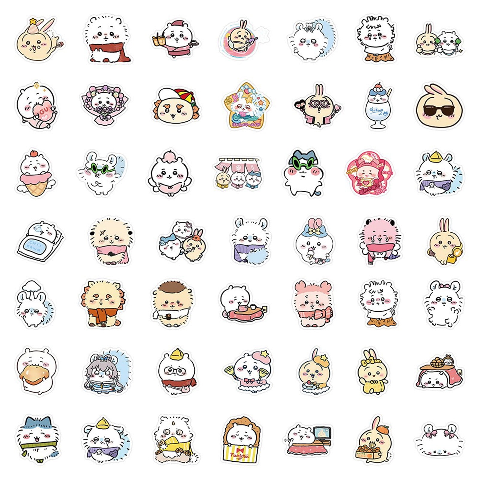 BwiLow 100 Pcs Cute Chiikawa Stickers Cartoon Style Chikawa Stickers ...