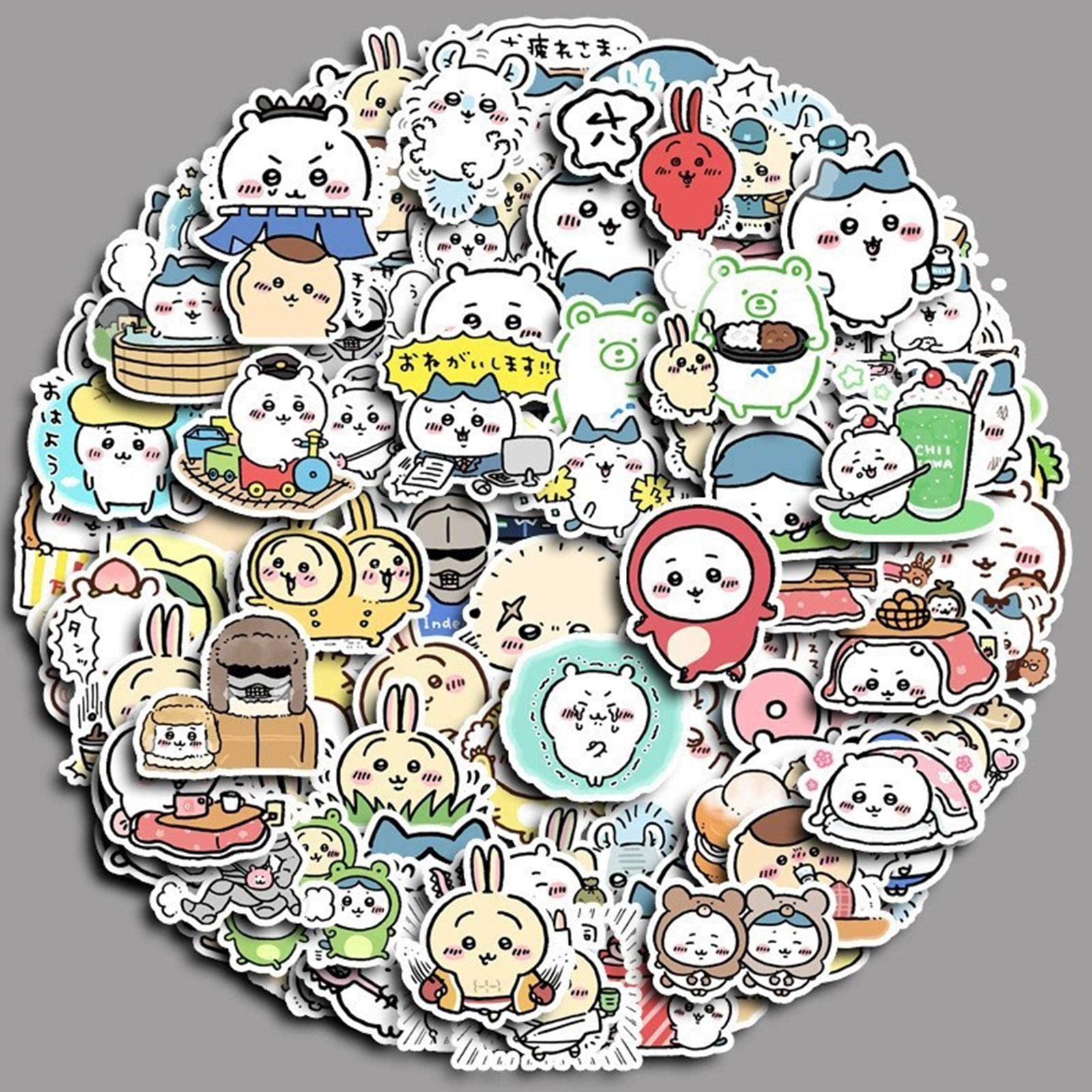BwiLow 100 Pcs Cute Chiikawa Stickers Cartoon Style Chikawa Stickers ...