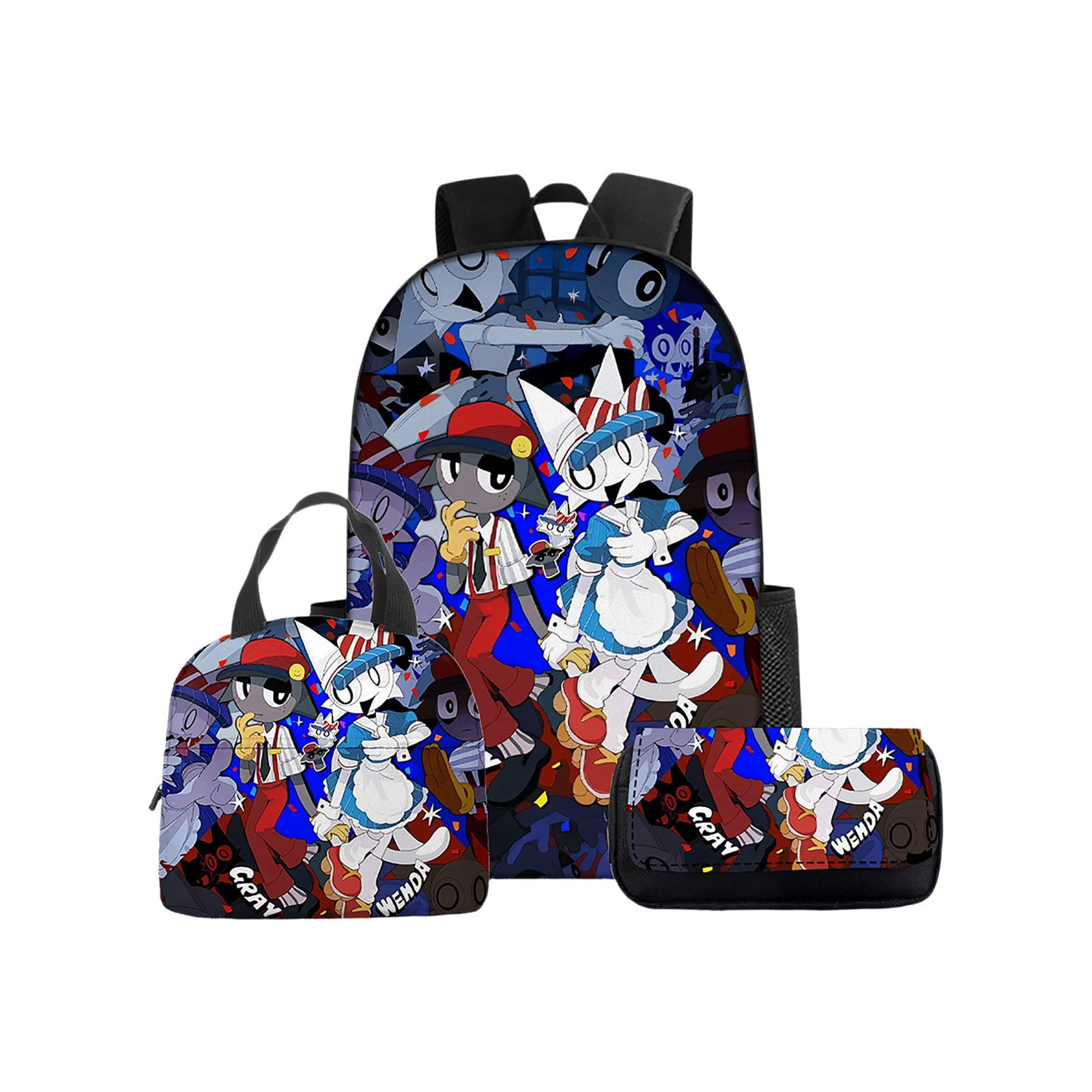 BwiLow 3Pcs Sprunki Backpack 16.5" Travel Laptop Backpack Waterproof ...