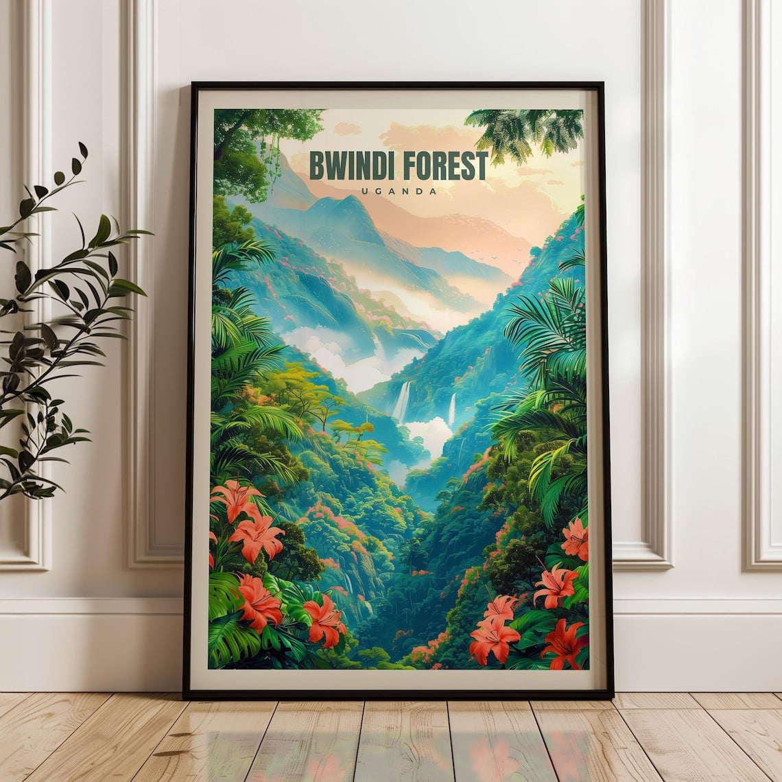 Bwindi Forest Uganda Travel Print, Vibrant Wall Art Print, Stretched ...
