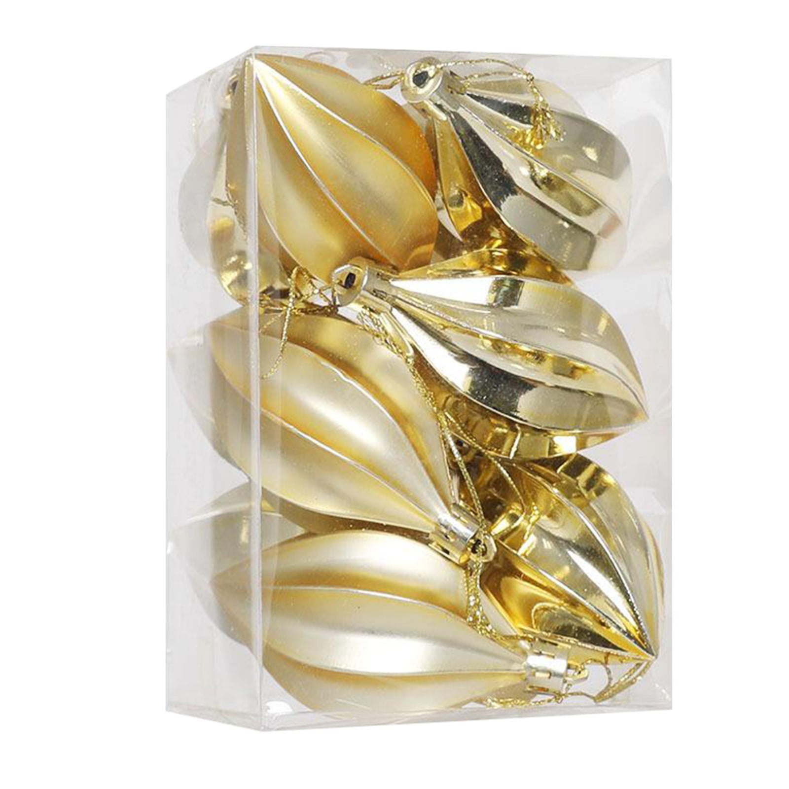 Bwiyojiz, 12 Pack Plastic Christmas Tree Ornaments Metallic ...