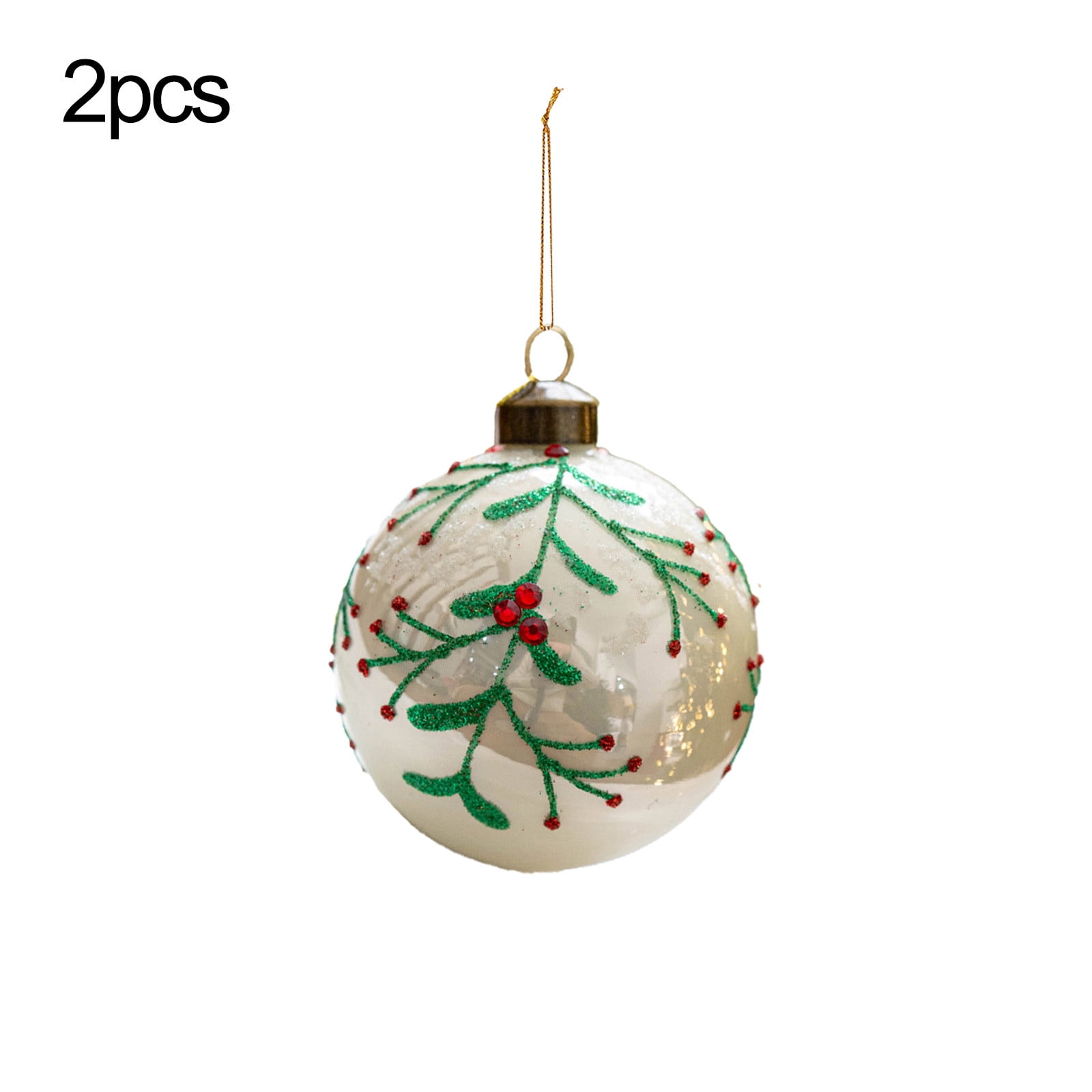 Bwiyojiz Christmas, 8cm Hand Painted Glass Christmas Decorations ...