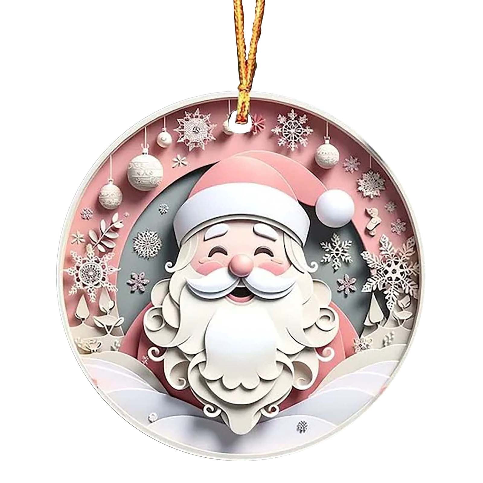 Bwiyojiz Christmas, Christmas Acrylic Pendant Concave Textured Round ...