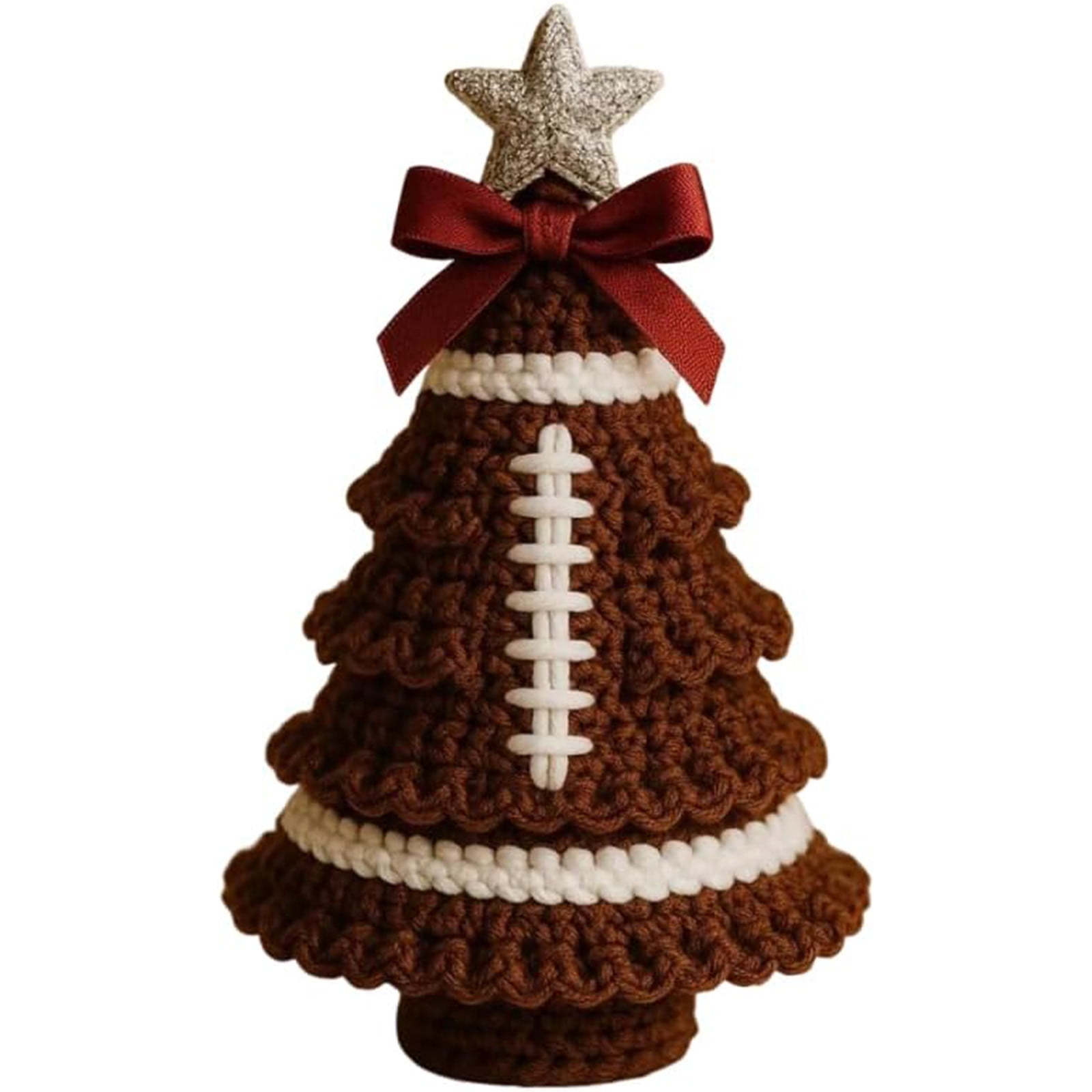 Bwiyojiz Christmas Decor, DIY Football Crochet Christmas Tree Kit ...
