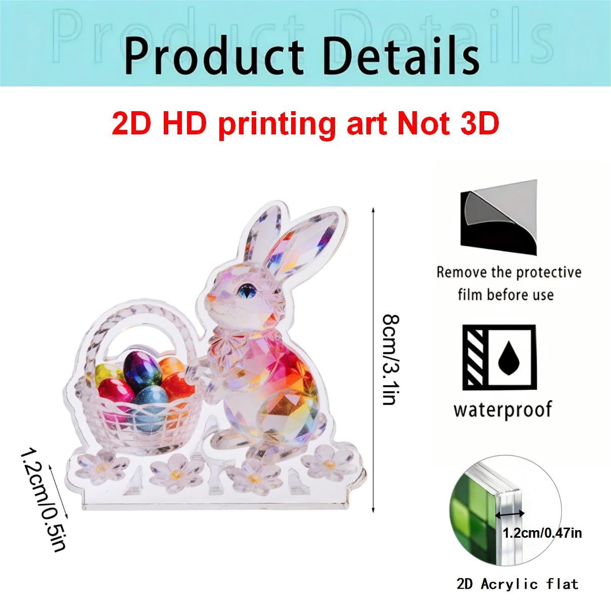 Bwiyojiz Decor Accessories Decoration Ornaments Acrylic Easter Bunny ...