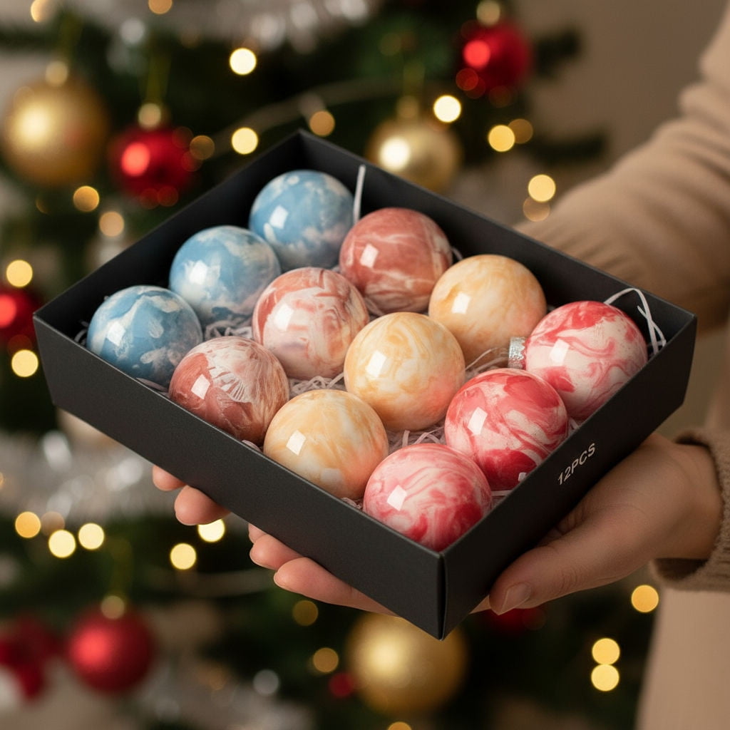Bwiyojiz Home Decor Christmas Decorations Count 12pcs Sand Imitation ...