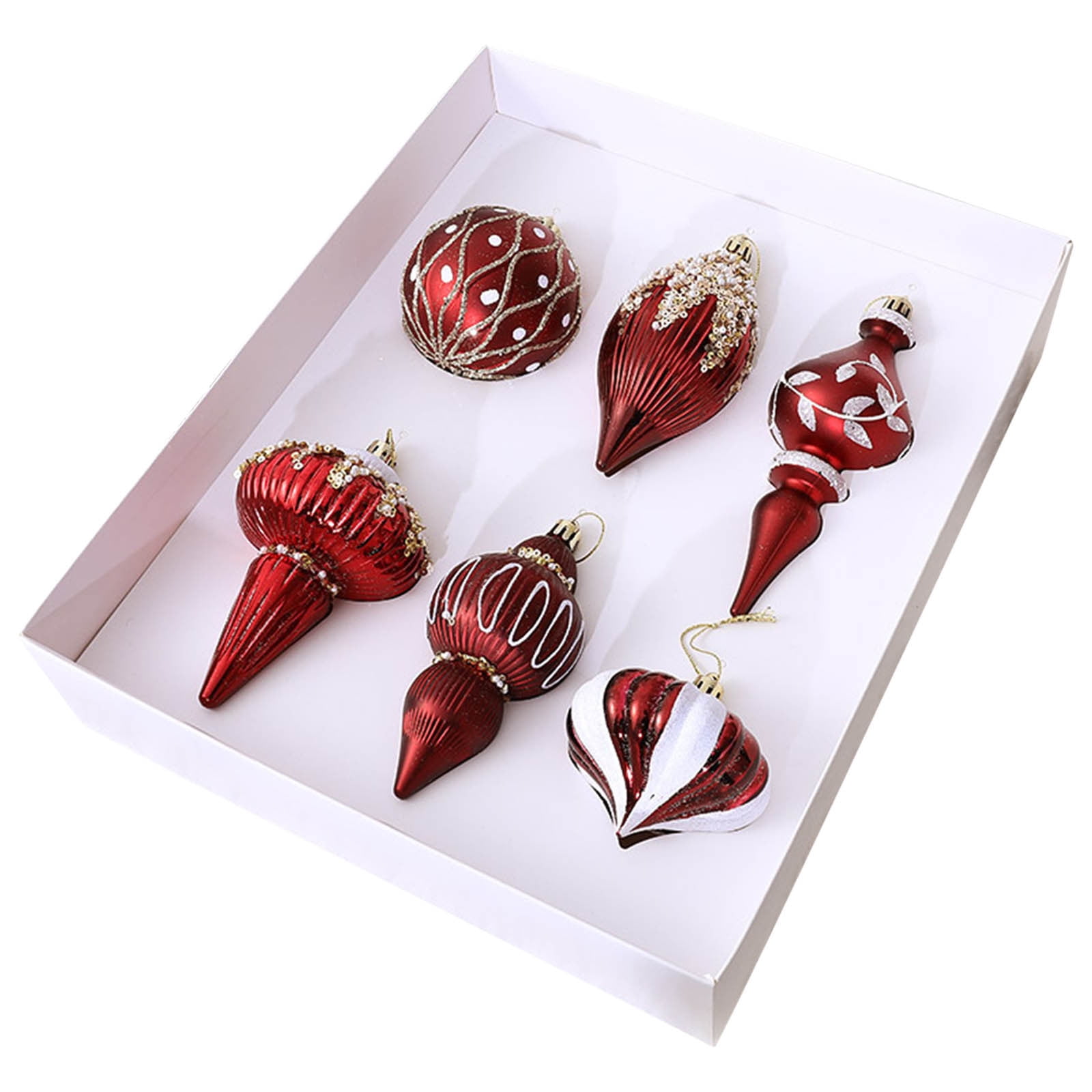 Bwiyojiz Home Decor Christmas Decorations Count 6pcs 6PC Plateds and Painteds Assorted Shape ...