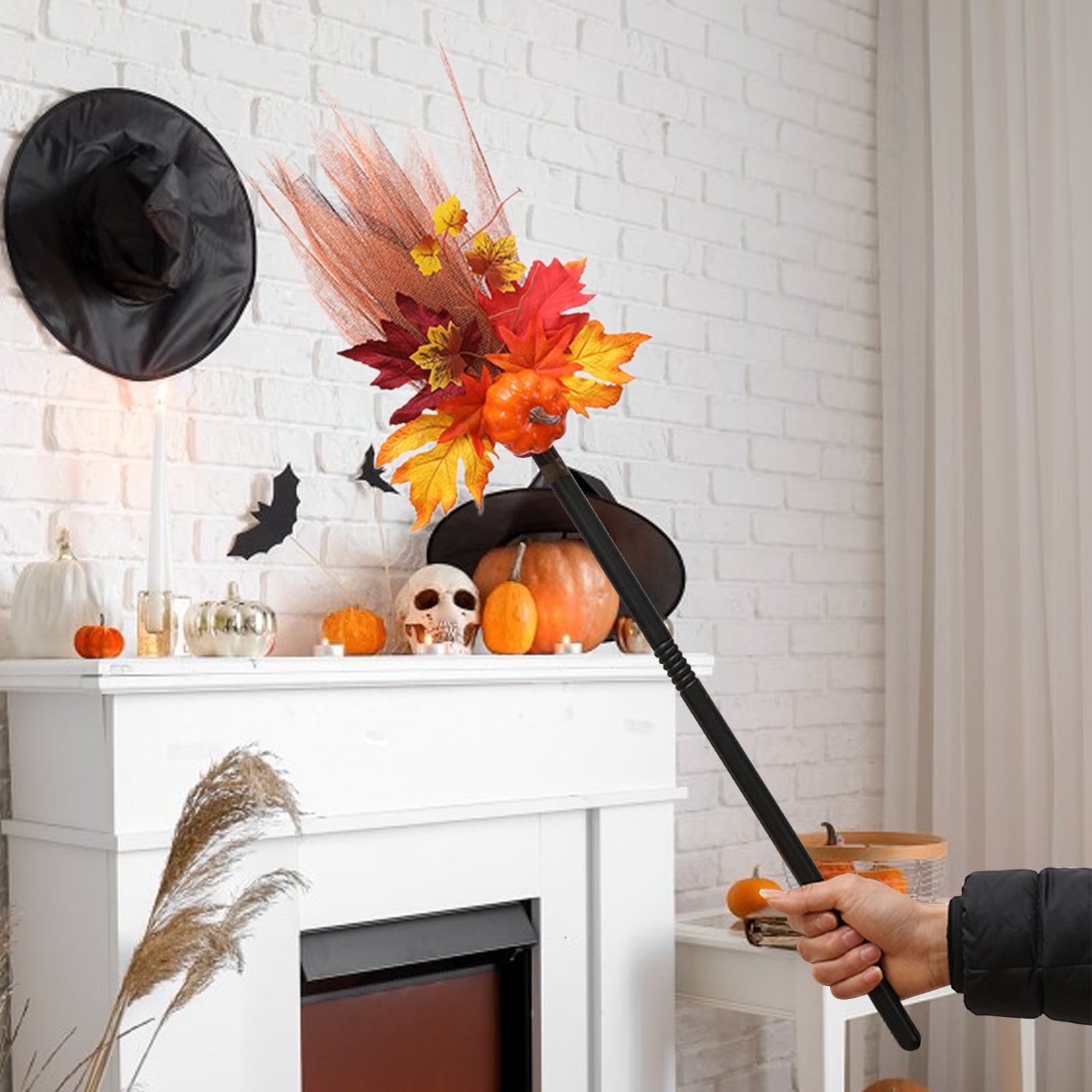 Bwiyojiz Home Decor, Halloween Witch Magician Woolen Pumpkin Witch ...