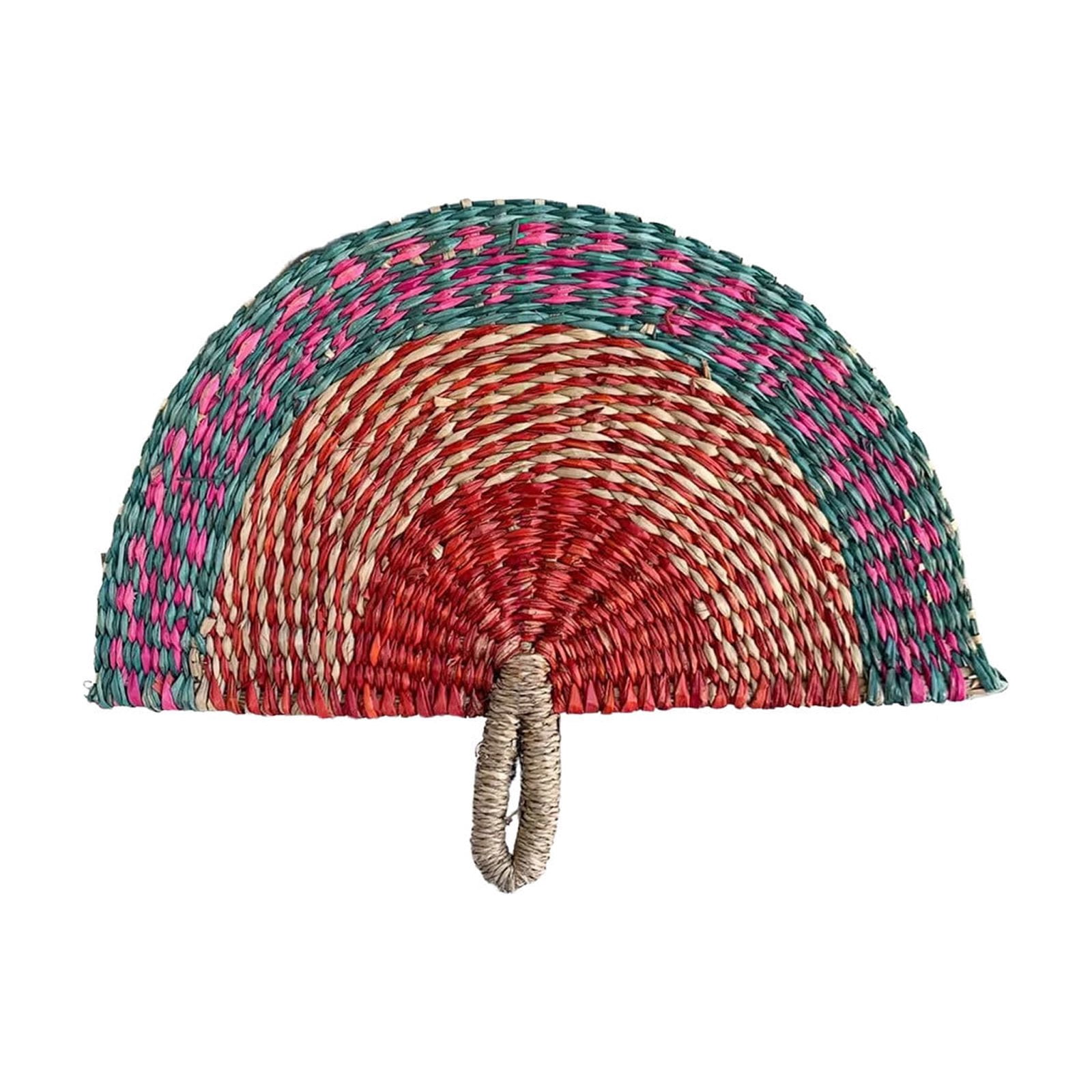 Bwiyojiz Home Decor, Hand Woven Fan Fans Shaped Seaweed Colorful Palm ...