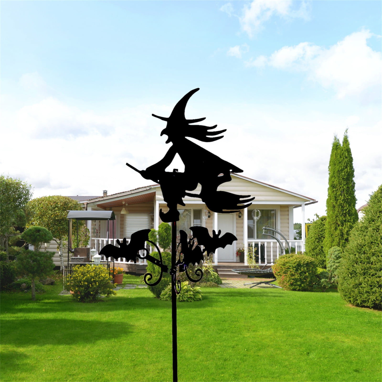 Bwiyojiz Home Decorations, Halloween Witch Solar Windmill Can Rotate ...