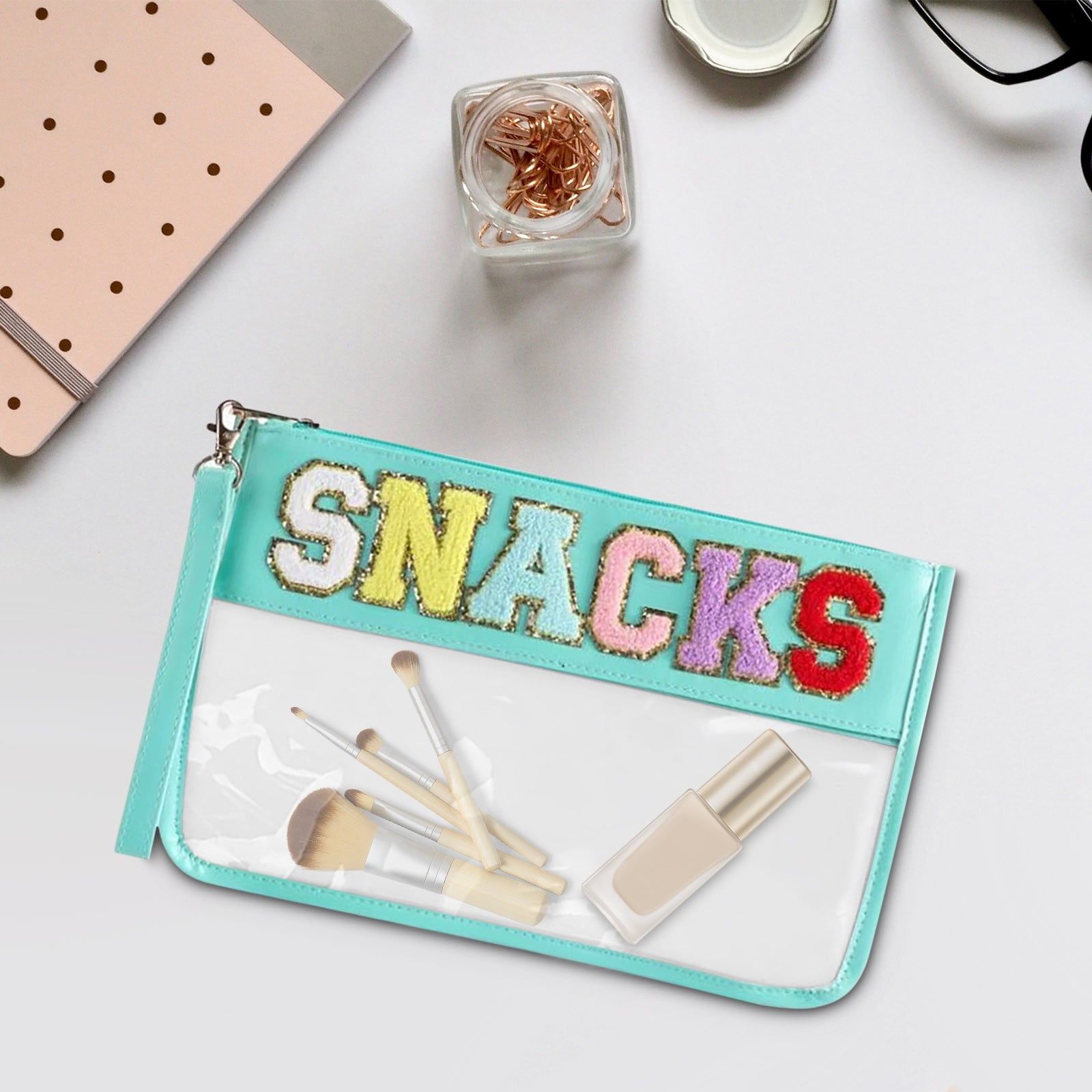 Bwiyojiz Organizer Bag, Snack Storage Bag Transparent Zipper Bag ...