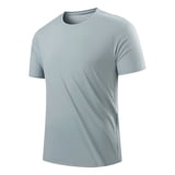 Bwiyojiz Summer Tops for Men Solid Color Breathable T-shirts Short ...