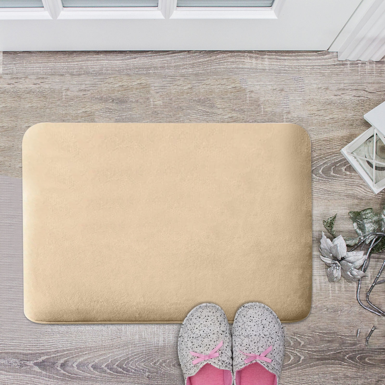 Bwomeauty Bath Mat, Velvet Solid Color Floor Mat-bathroom Living Room ...