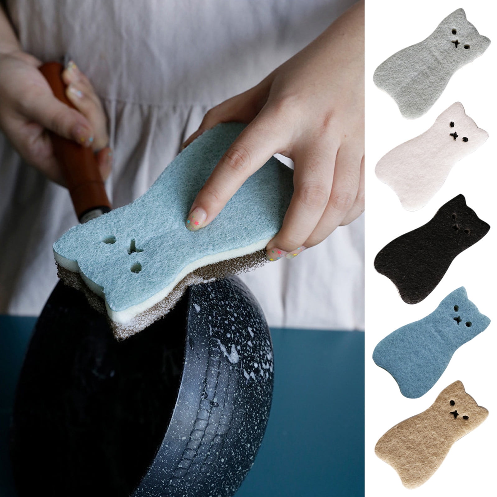 Bwomeauty Christmas Clearance, 4 Sets Of Cute Shape Dishwashing Sponge ...