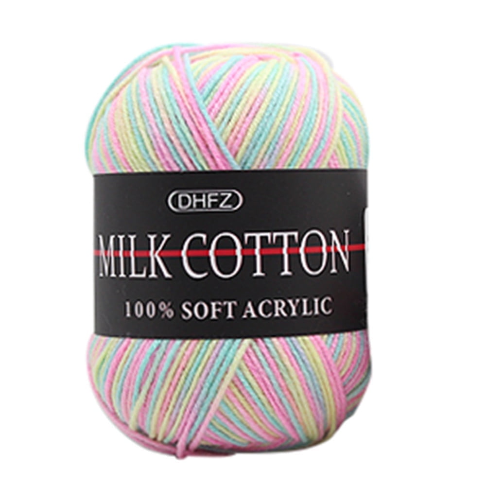Bwomeauty Colorful Baby Cotton Wool Yarn, Soft, Hypoallergenic, 50g ...