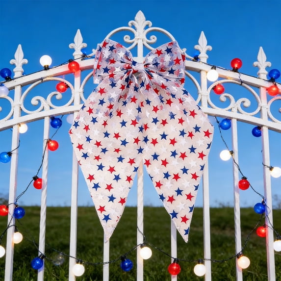 Bwomeauty Holiday Gifts, 4th Of July Patriotic Mesh Bows Star Bows For ...