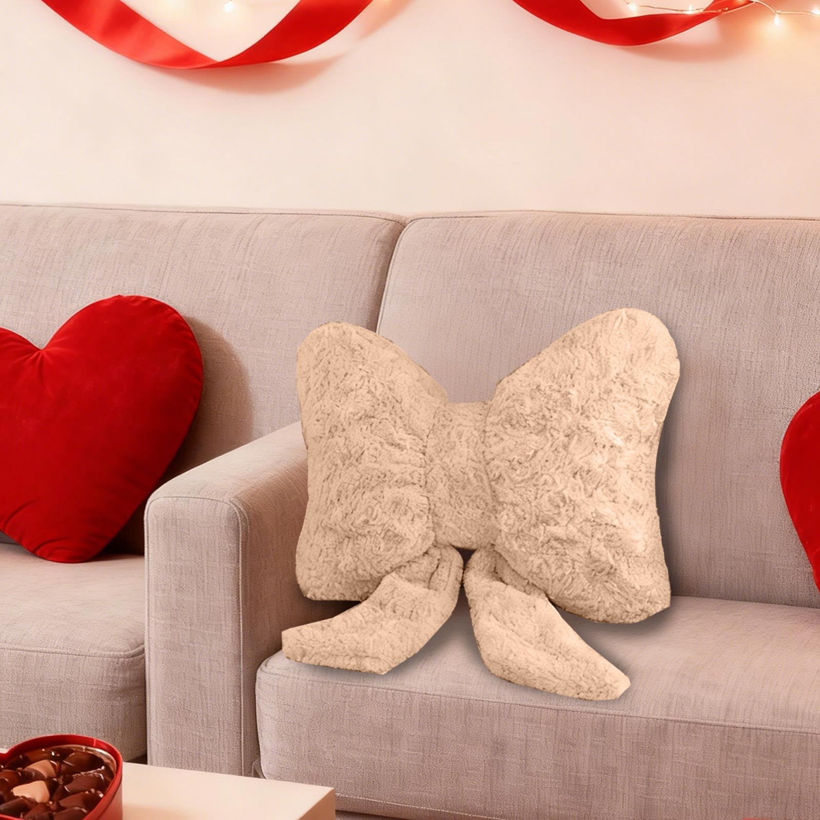 Bwomeauty Sofa Decor, Bow Living Room Sofa Cushion Backrest Cushion ...