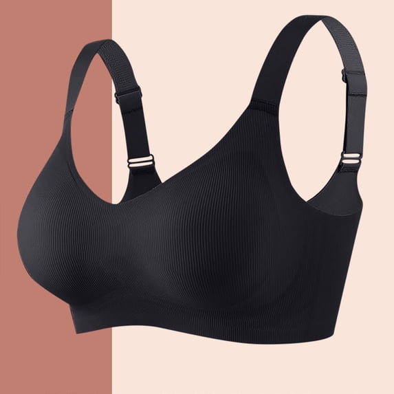 Bwomeauty V-Neck Bras for Women Push Up Bralettes Ribbed No Underwire ...