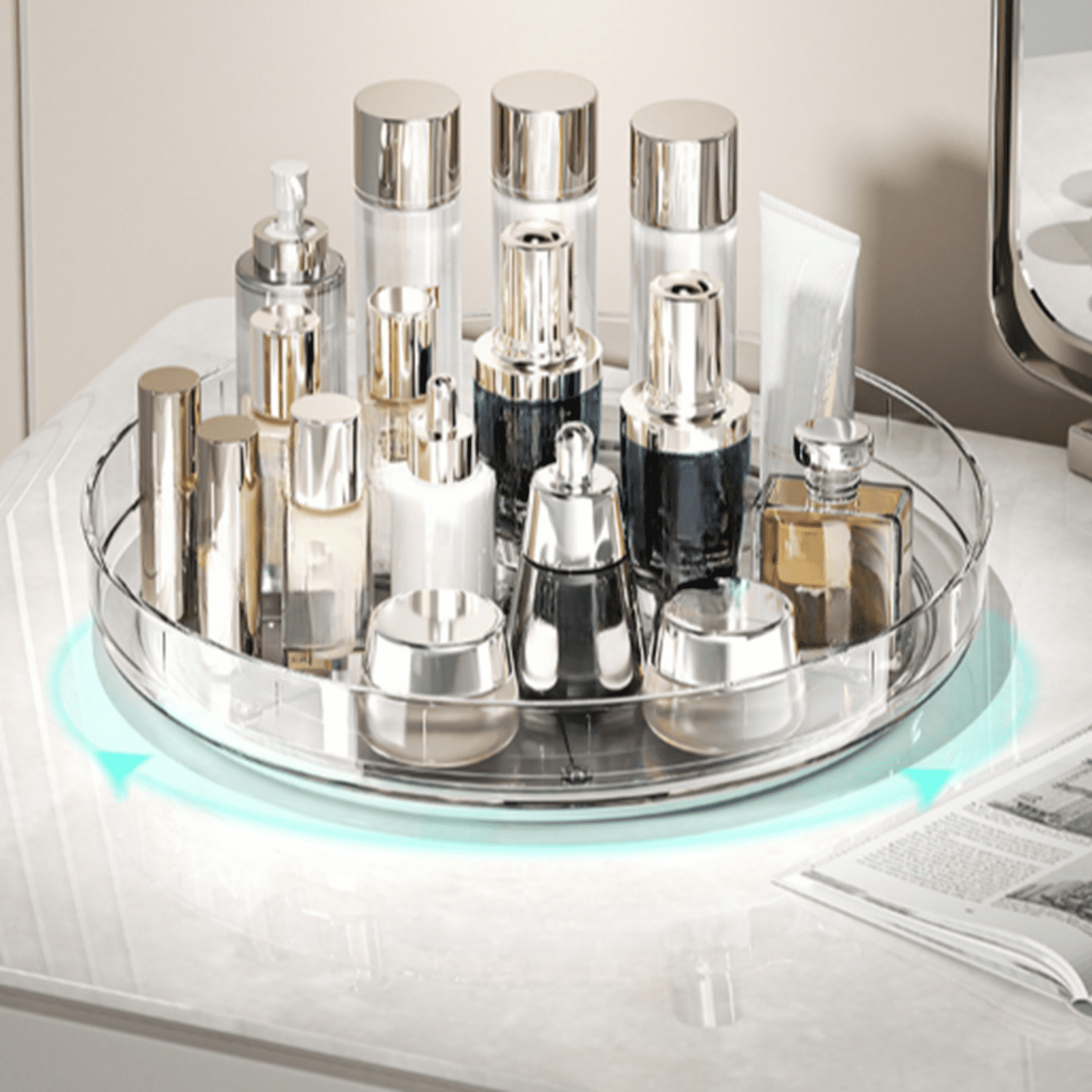 Bxaolu 1-Pack Lazy Susan Organizer Turntable for Cabinet, 360° Rotating ...