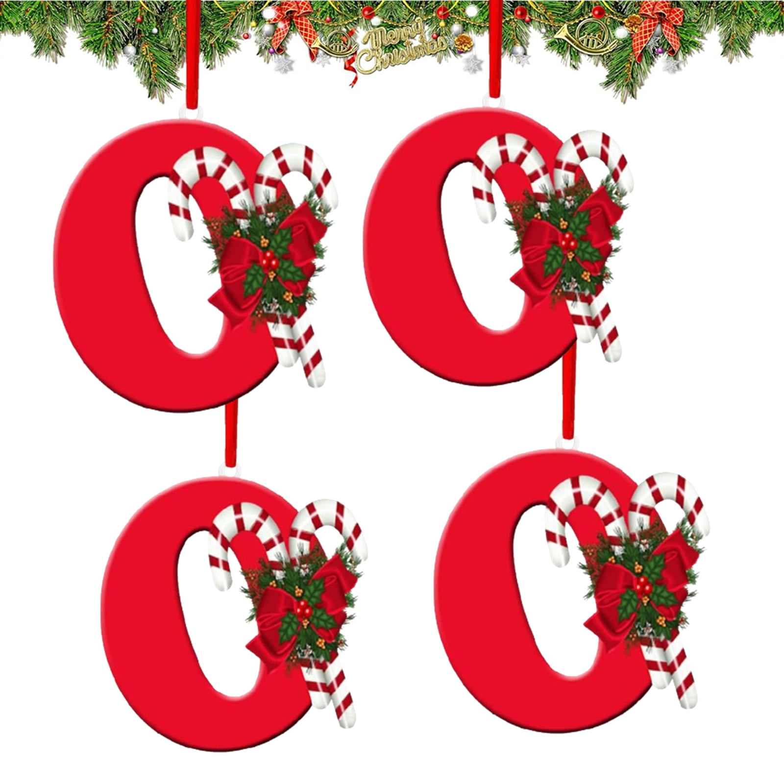 Bxaolu 26 Letter Christmas Ornaments Decoration Red Personalized ...