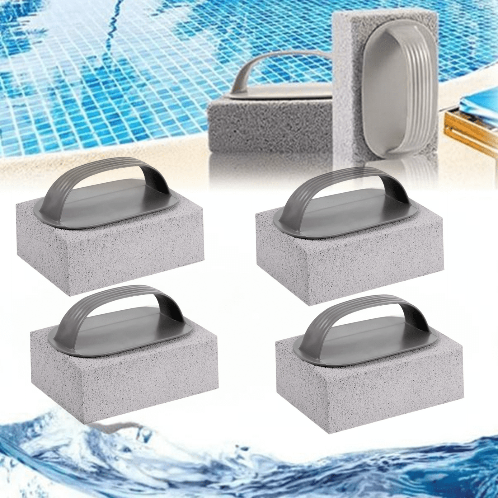 Bxaolu 4 Pack Grill Brick, Pumice Stone for Pool Cleaning, Tiles ...
