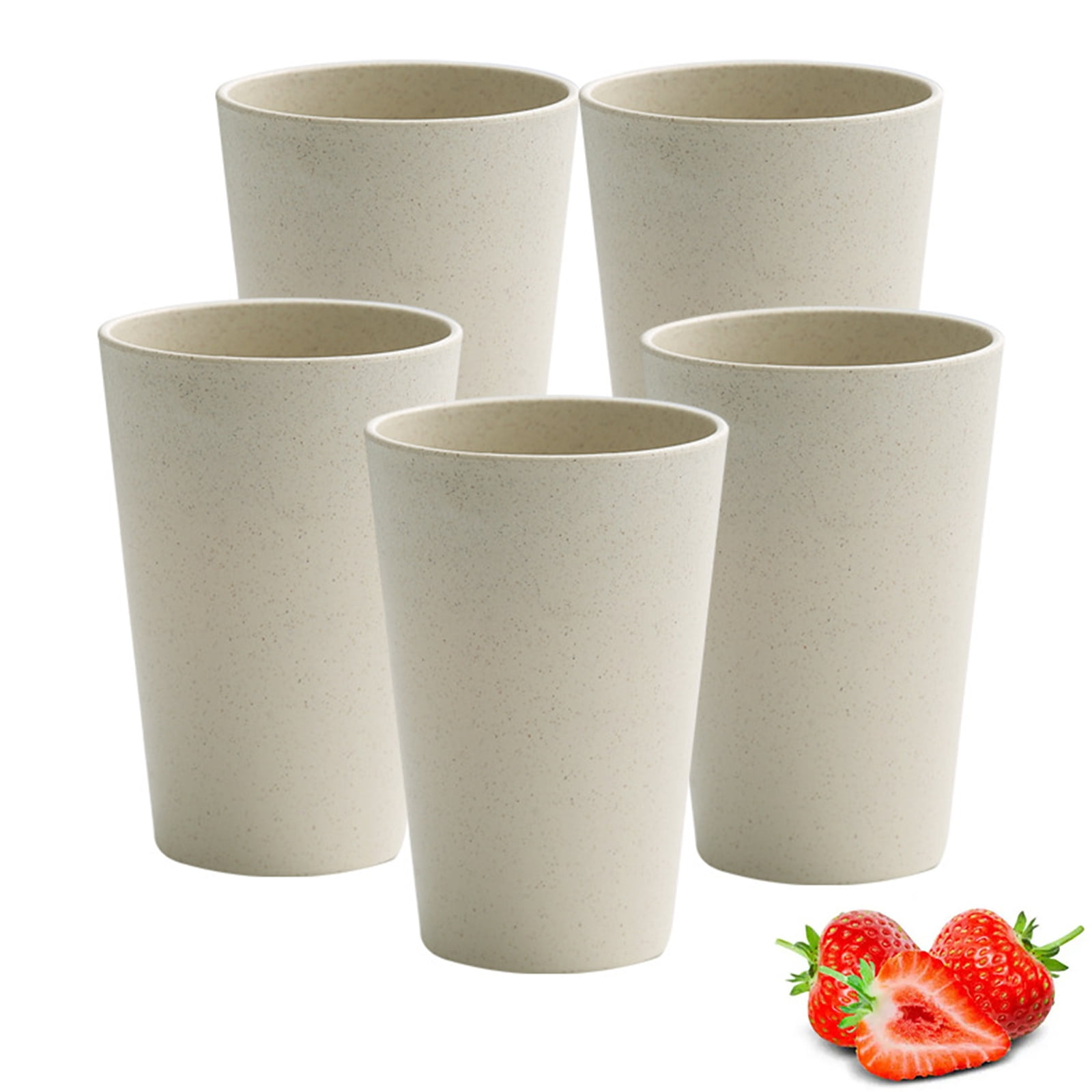 Bxaolu 5 Pcs Unbreakable Plastic Cups Set, 16.9 oz Reusable Plastic ...