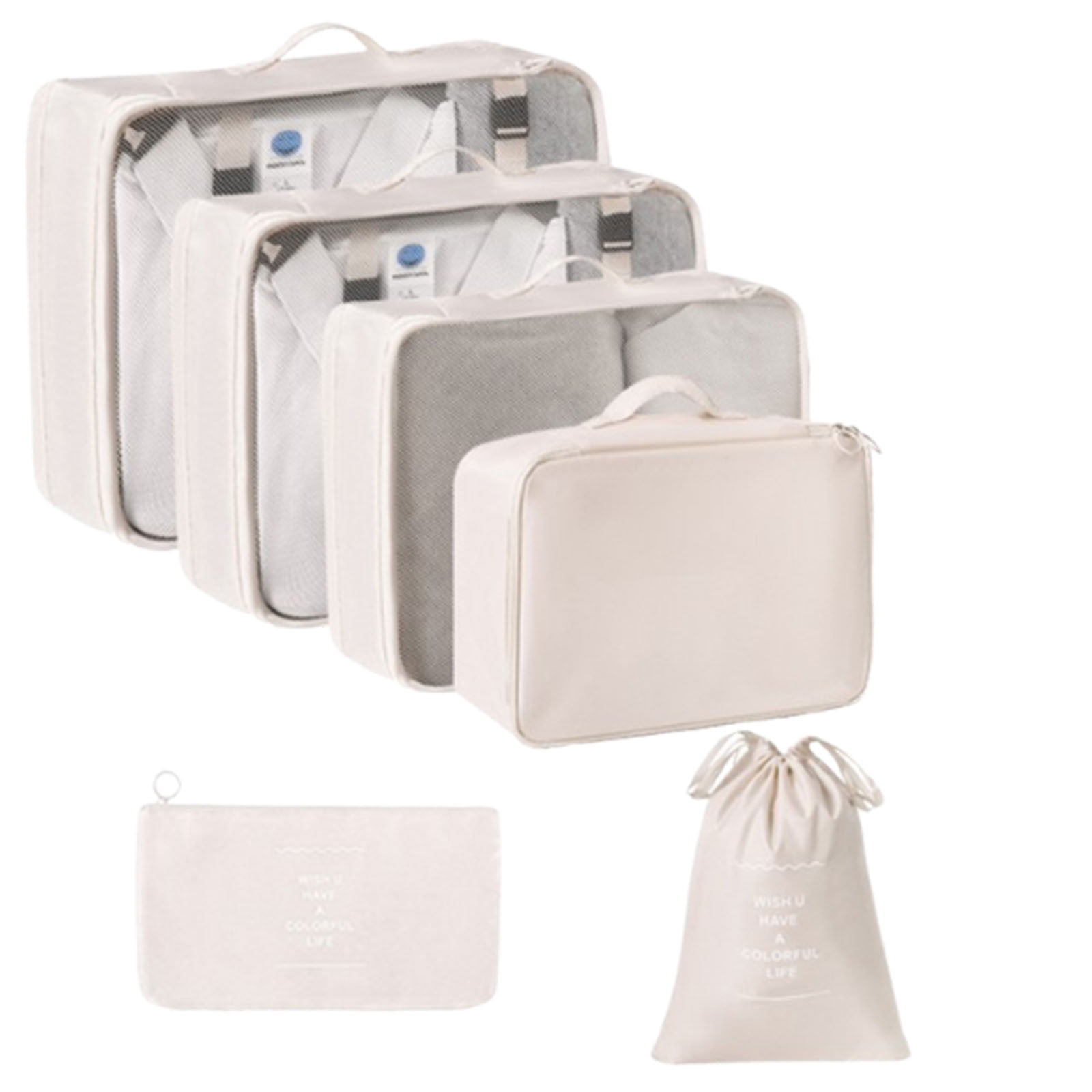 Bxaolu 6 Set Packing Cubes for Travel, Suitcase Essentials Organizer ...
