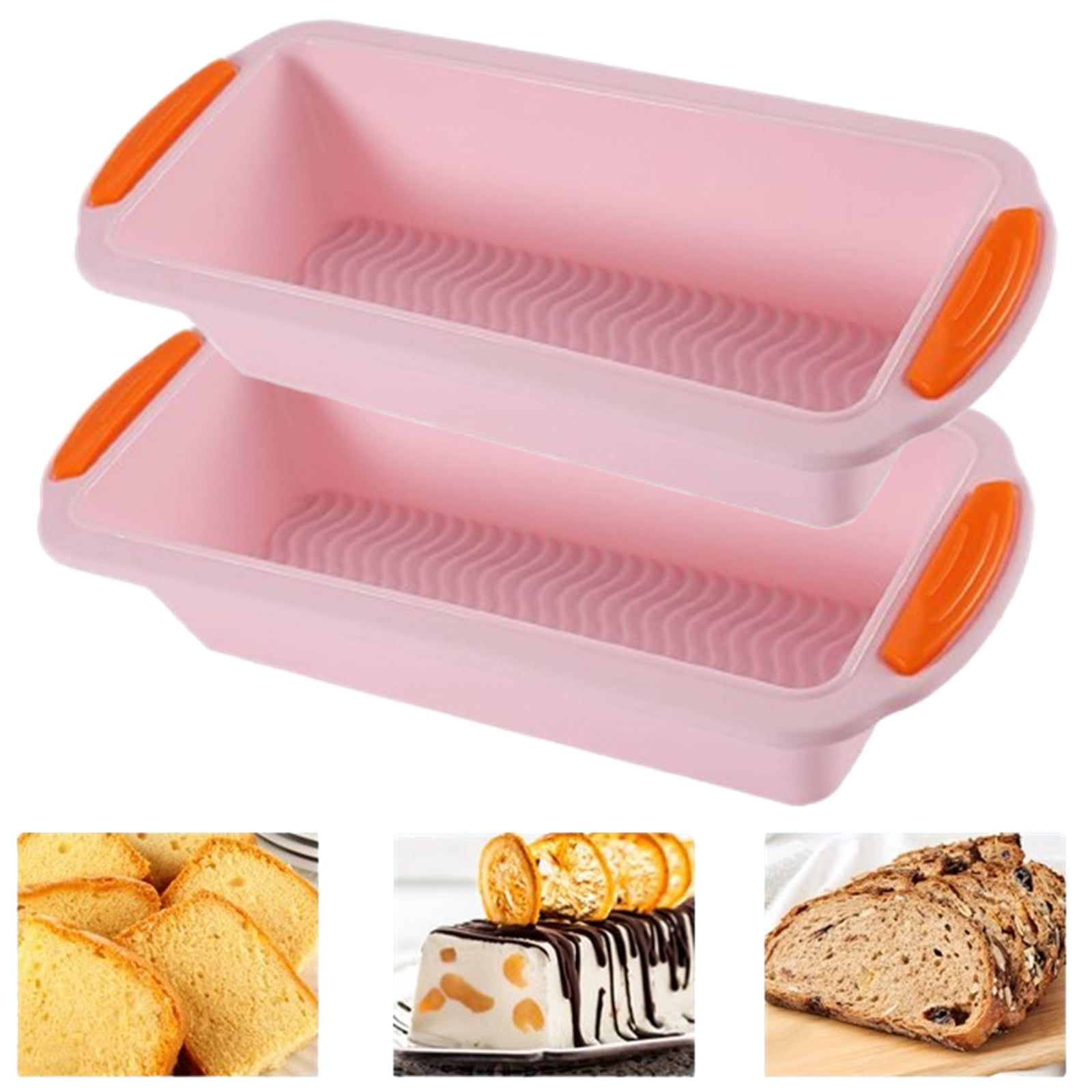 Bxaolu 9 Inch Silicone Bread and Loaf Pan, 2 Pack Food Grade Non-stick ...