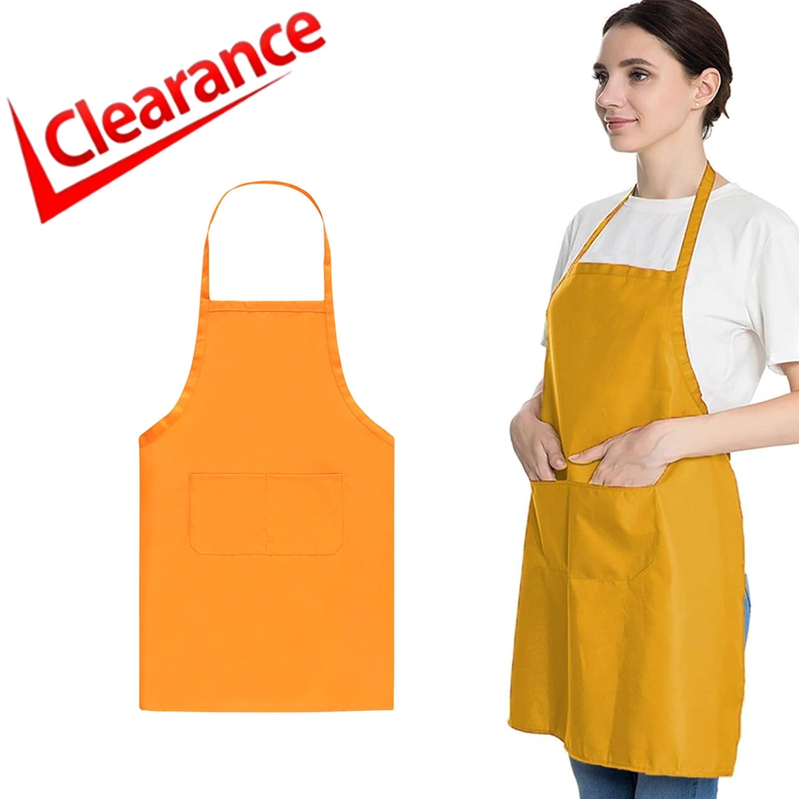 Bxaolu Apron Work Apron Kitchen Food Waist Hanging Neck - Walmart.com