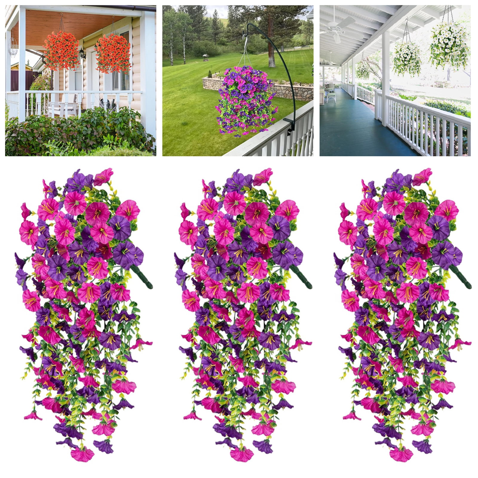 Bxaolu Artificial Flowers for Outdoors Decoration, Fake Hanging Flowers ...