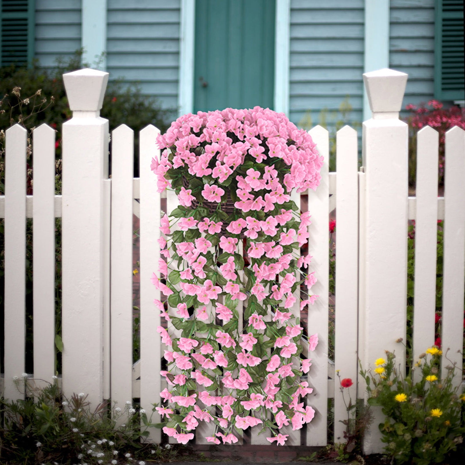 Bxaolu Artificial Hanging Flowers, Fake Plastic Faux Hanging Plants ...