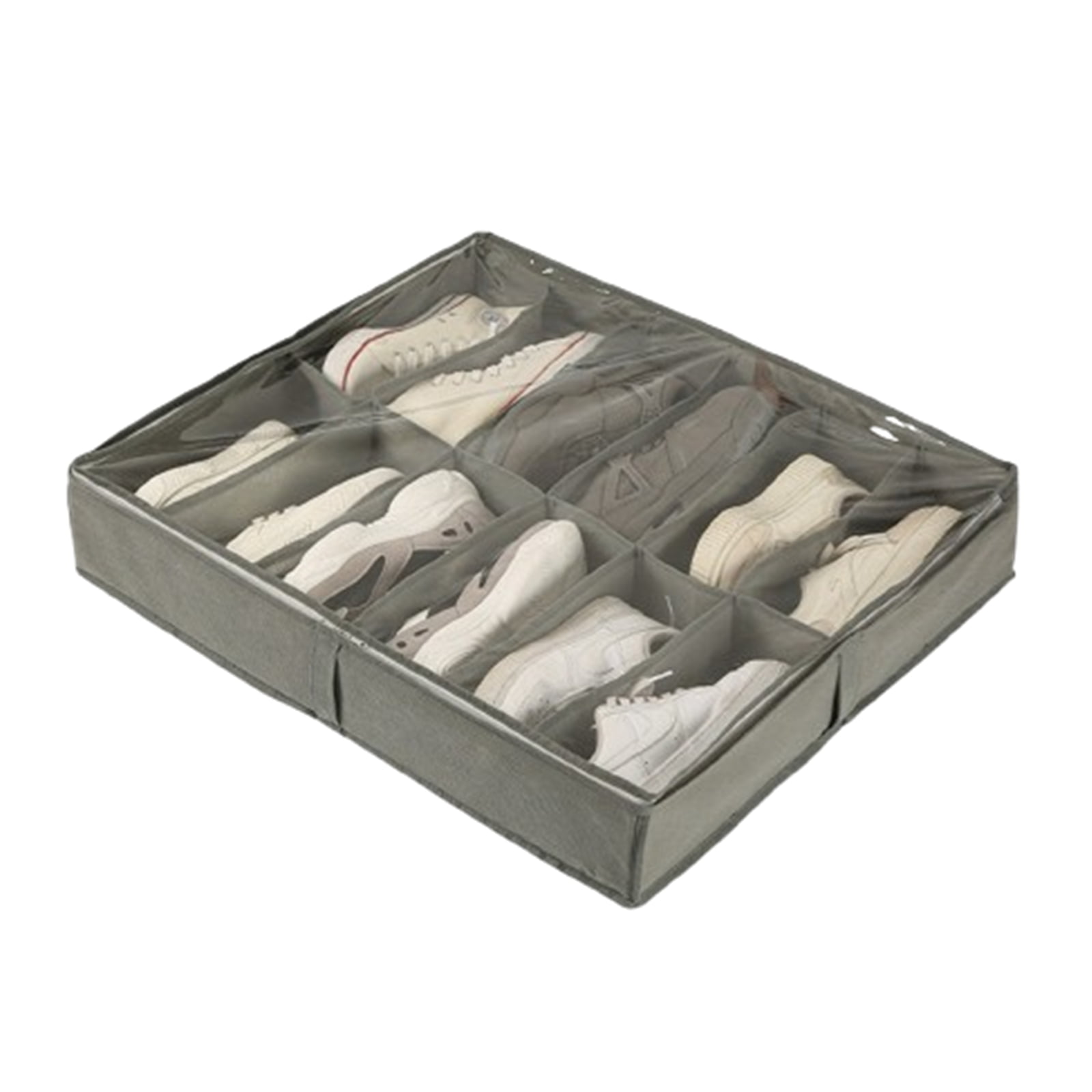 Bxaolu Under Bed Shoe Storage Organizer with Sturdy Handles and Clear ...