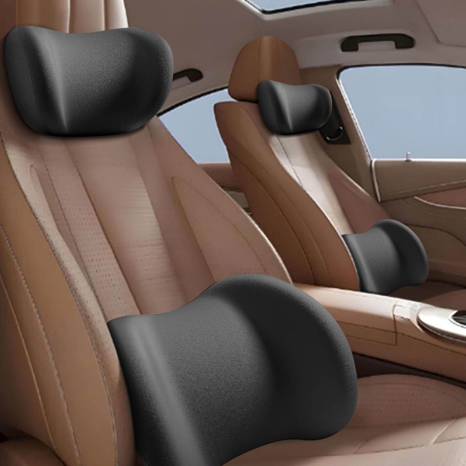 Bxaolu Car Headrest & Lumbar Support Cushion, 2025 New Car Soft Support ...