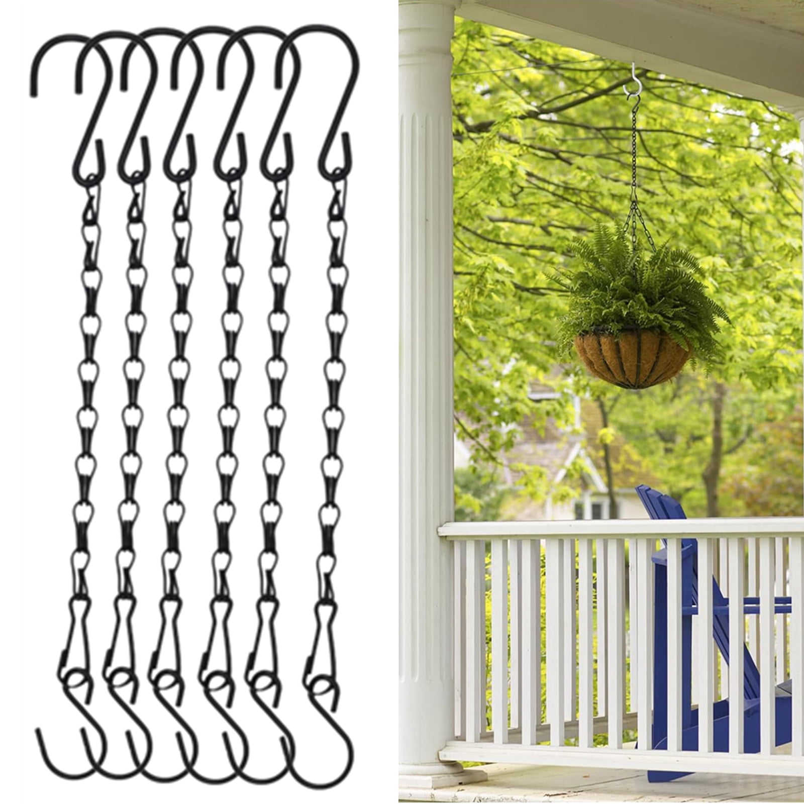 Bxaolu Chain for Hanging Plants, 11 Inch Black Small Plant Chains for ...