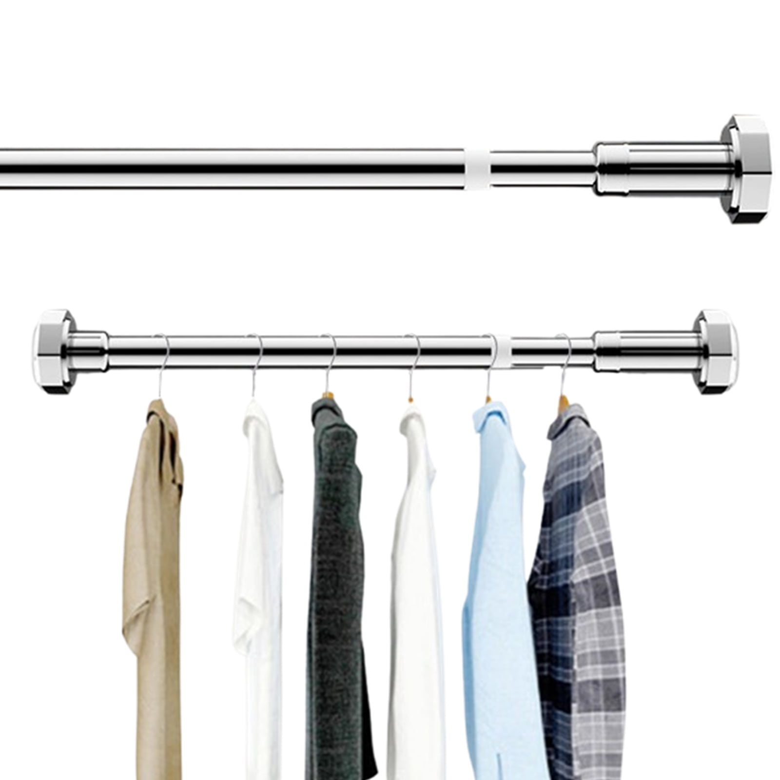 Bxaolu Closet Rods for Hanging Clothes, 19.5 to 31.5 Inches Adjustable ...