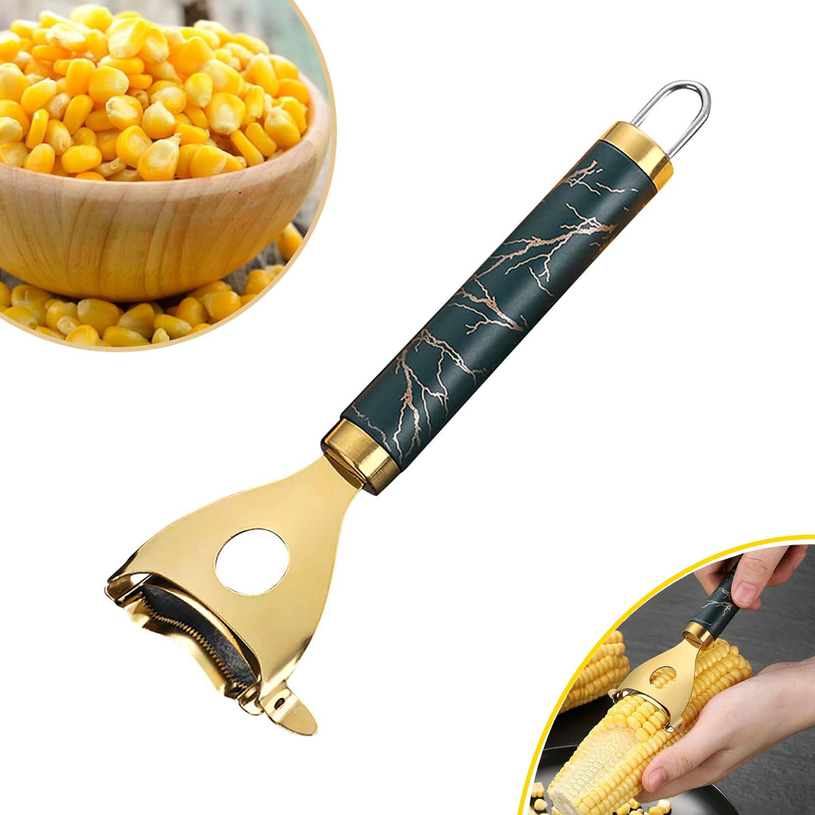Bxaolu Corn Peeler Stainless Steel Corn Cob Stripper Tool Corn Thresher from the Cob, Removes ...