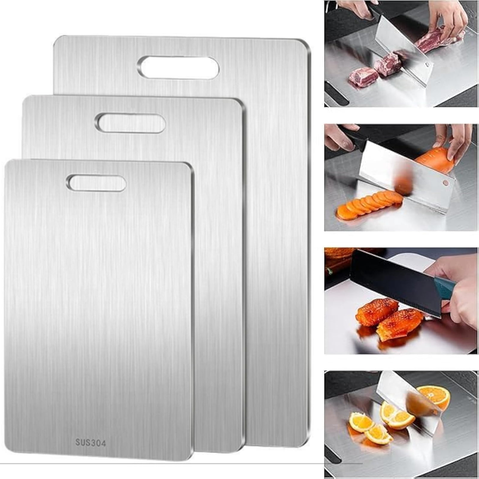 Bxaolu Cutting Board Double Sided, Stainless Steel Cutting Boards ...