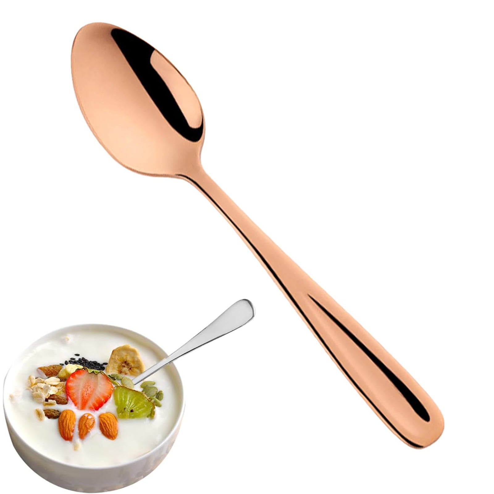 Bxaolu Dessert Spoons Teaspoons, 5.5" Small Coffee Spoons Espresso ...